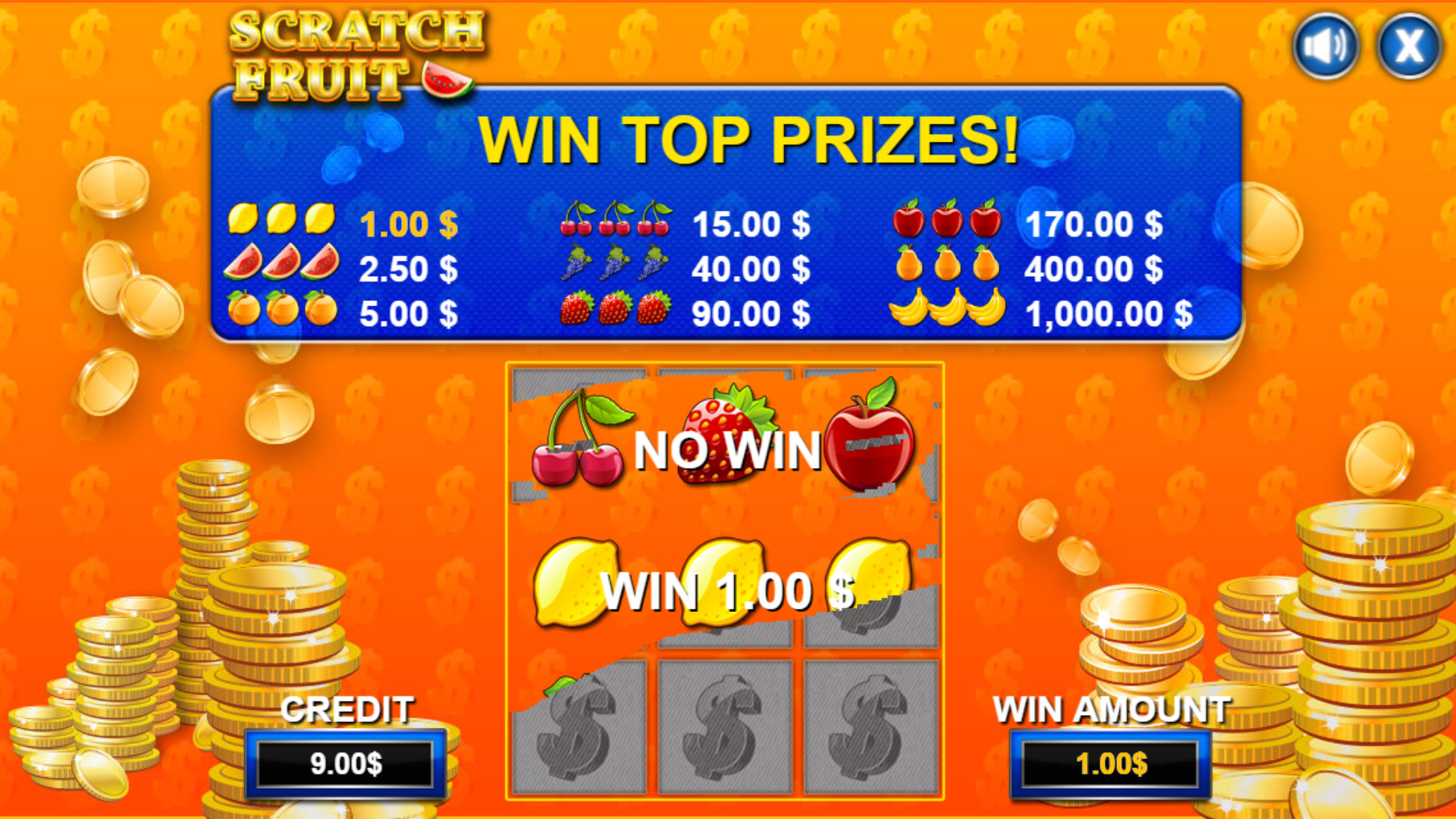 Scratch Fruit - HTML5 Casino Game by codethislab | CodeCanyon