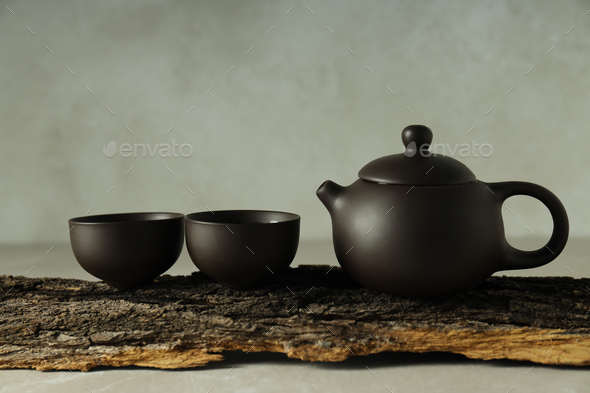 Asian tea concept, teapot and two cups. Stock Photo by AtlasComposer