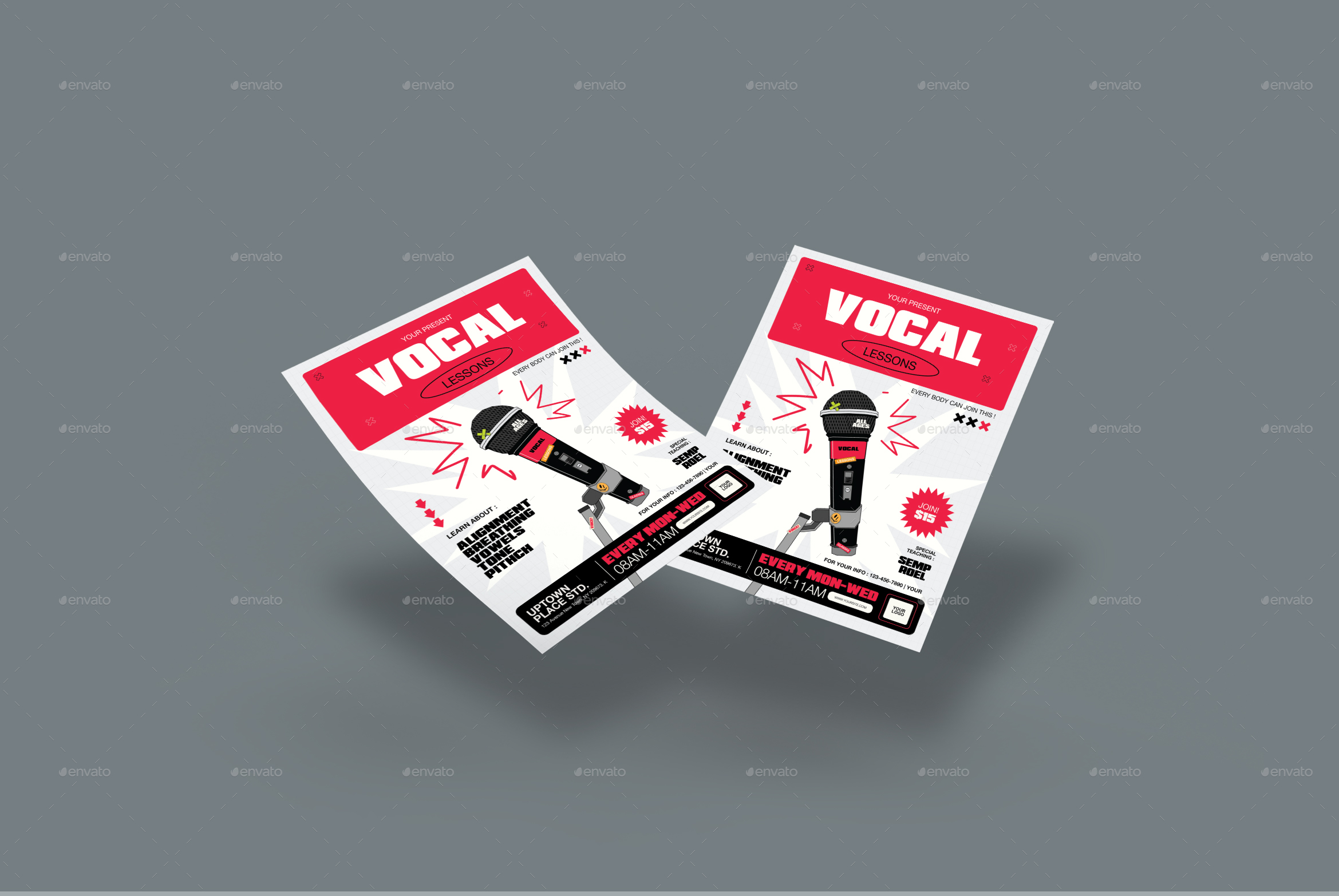 Vocal Lessons Flyer, Print Templates | GraphicRiver