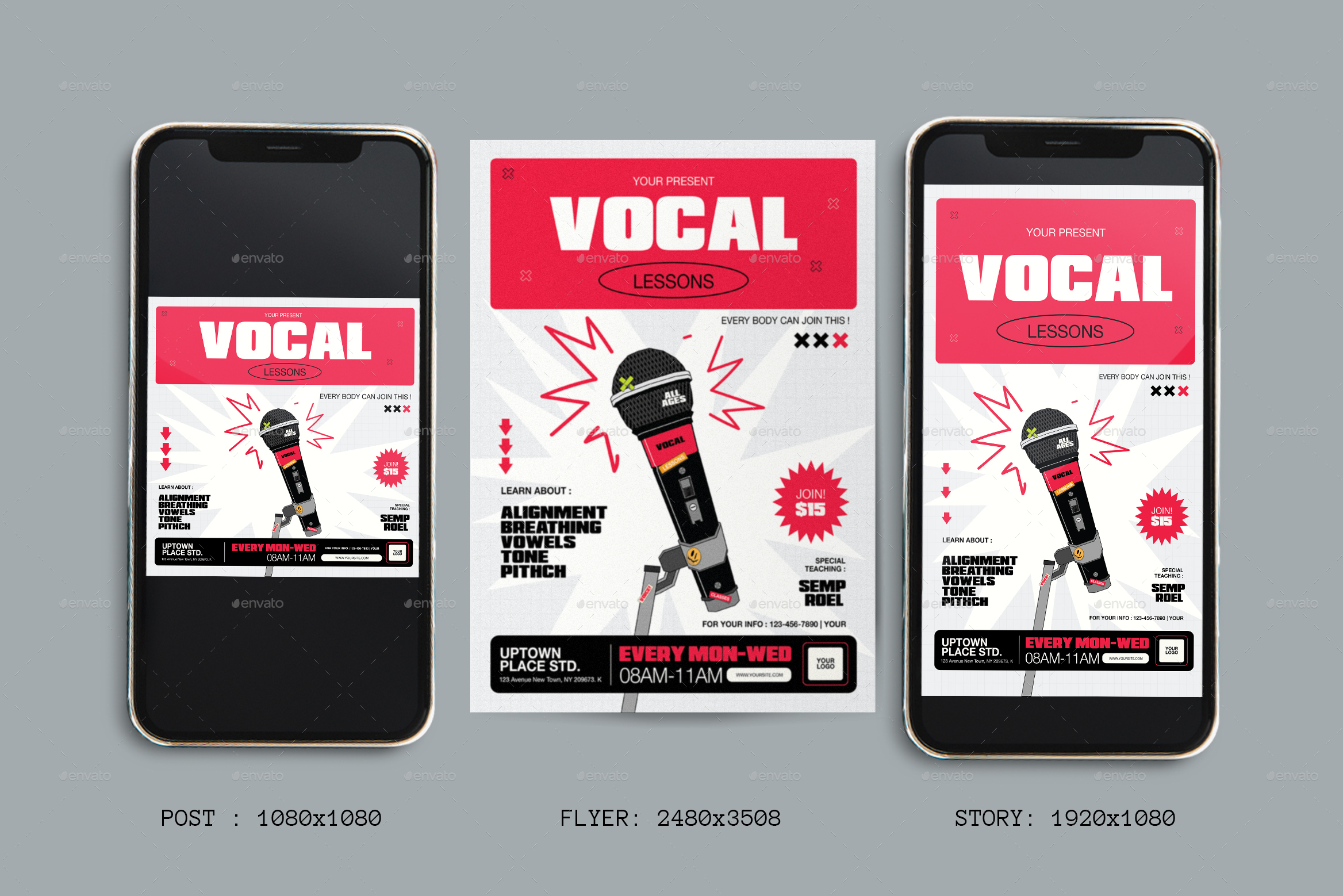 Vocal Lessons Flyer, Print Templates | GraphicRiver