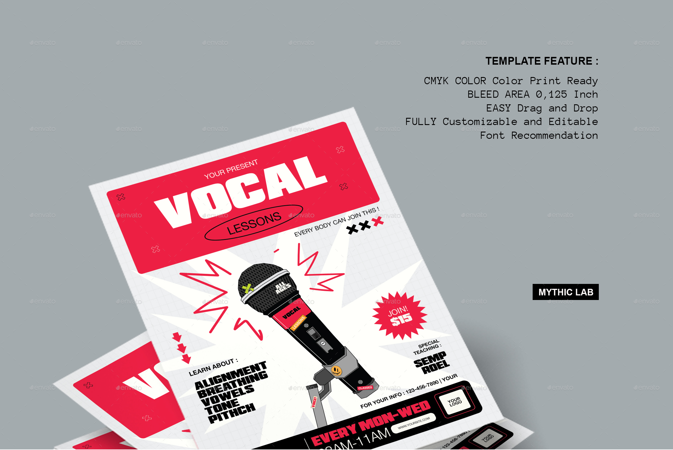 Vocal Lessons Flyer, Print Templates | GraphicRiver