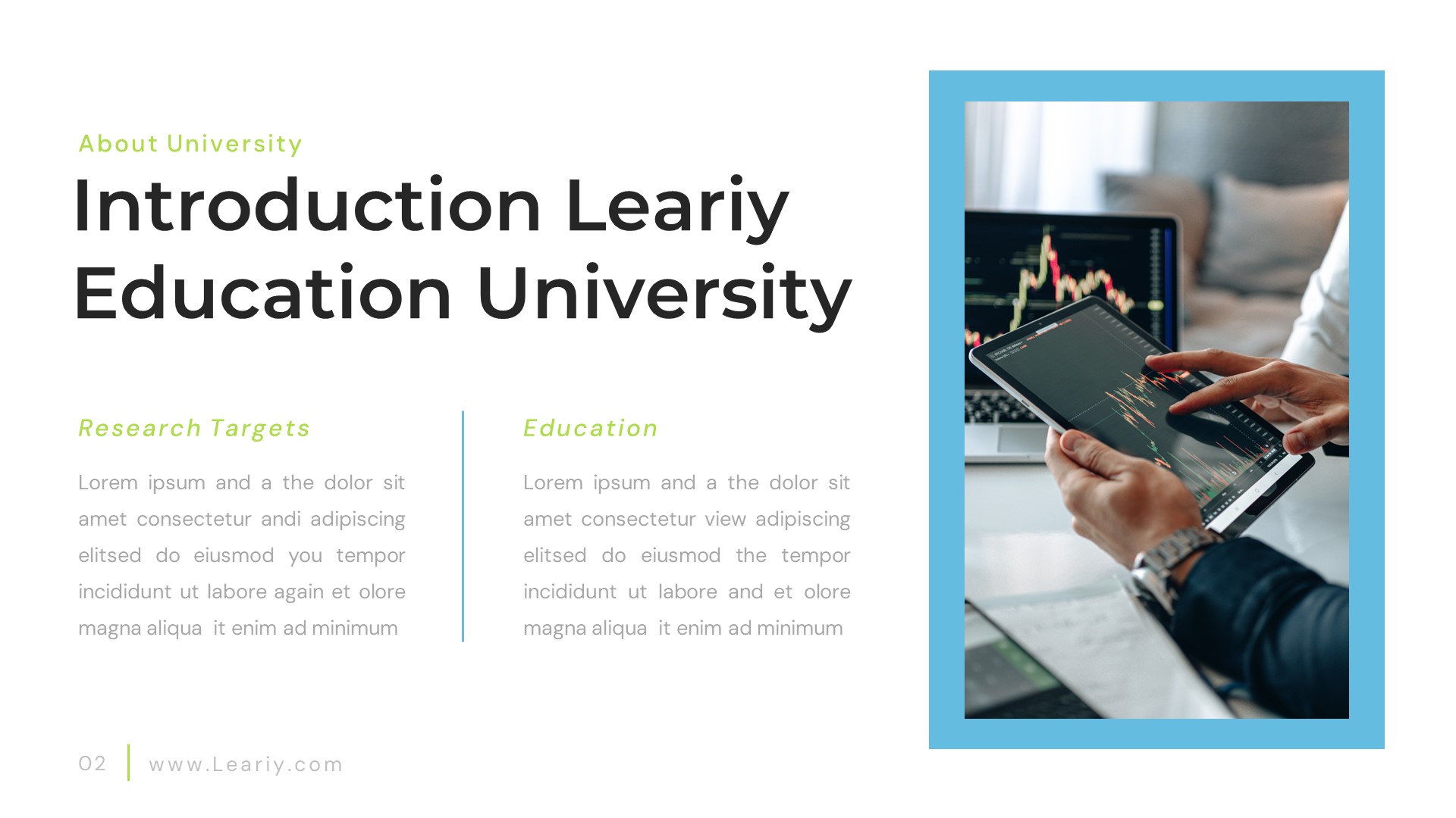 Leariy - Education University PowerPoint Template, Presentation Templates
