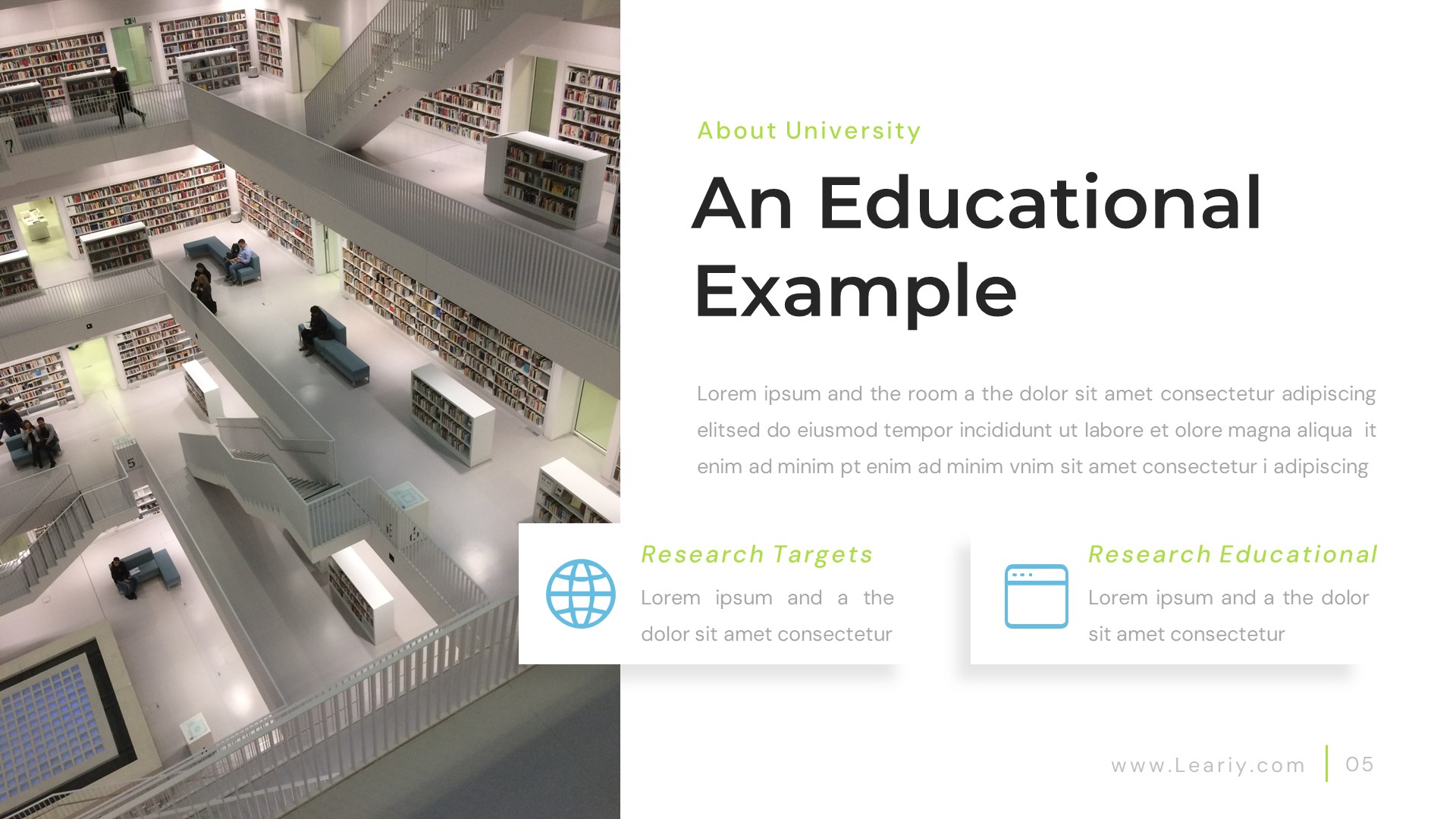 Leariy - Education University PowerPoint Template, Presentation Templates