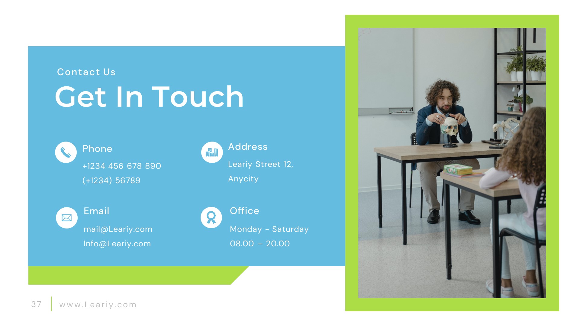 Leariy - Education University PowerPoint Template, Presentation Templates