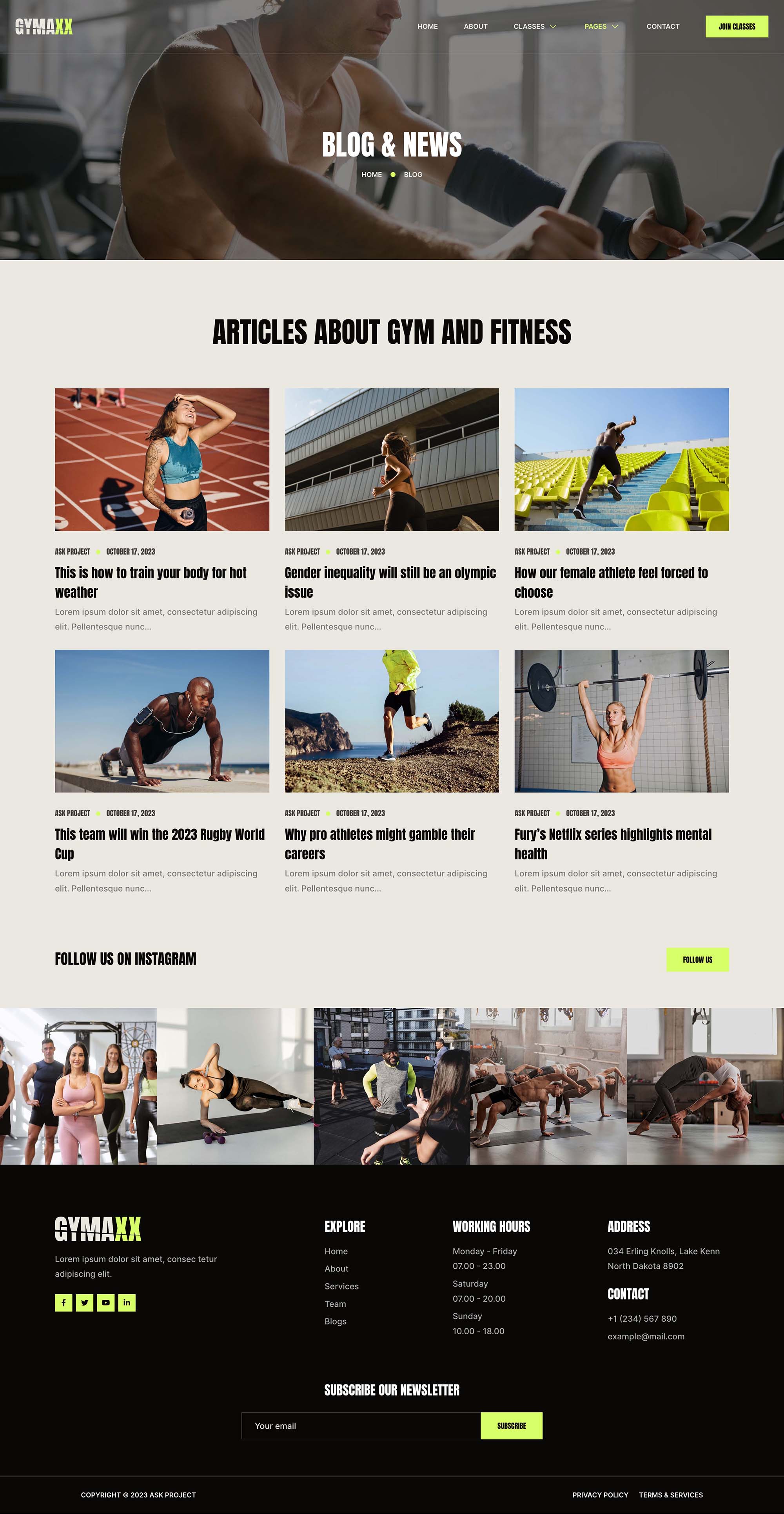 Gymaxx - Gym & Fitness Center Elementor Template Kit by askproject