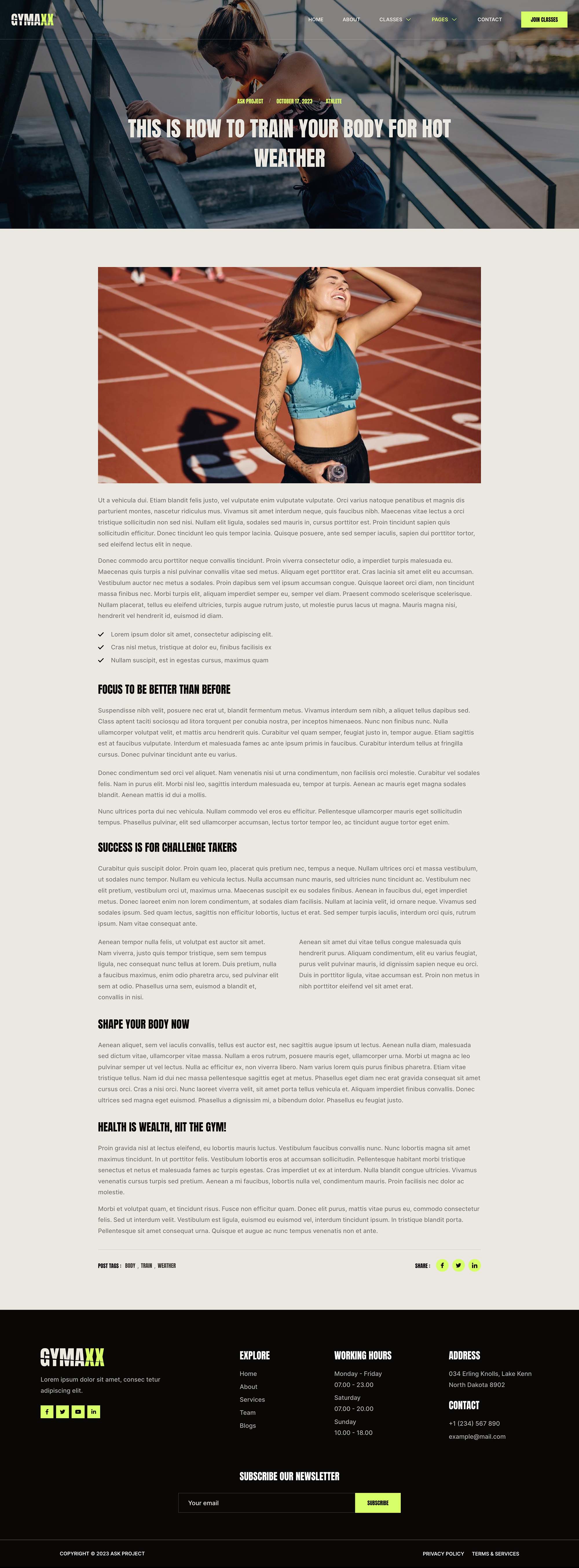 Gymaxx - Gym & Fitness Center Elementor Template Kit by askproject