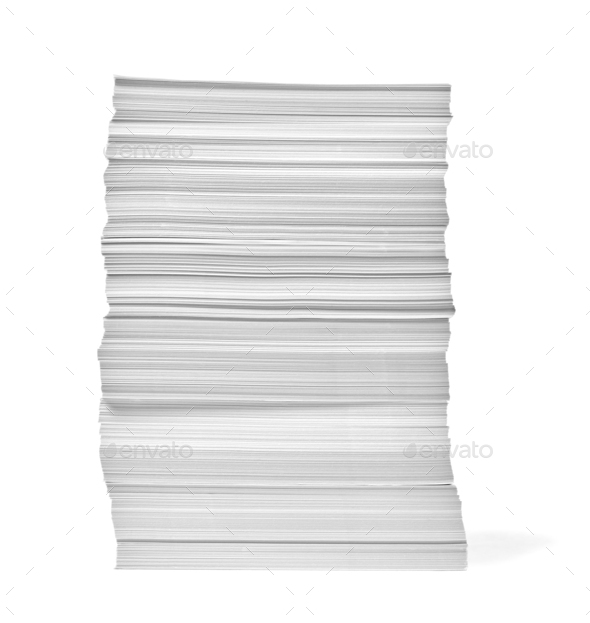 paper stack pile office paperwork busniess education Stock Photo by dvatri