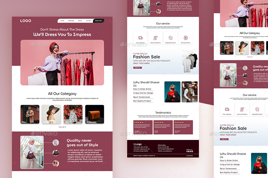 5 Fashion & Clothing Email Newsletter PSD Template, Web Elements ...