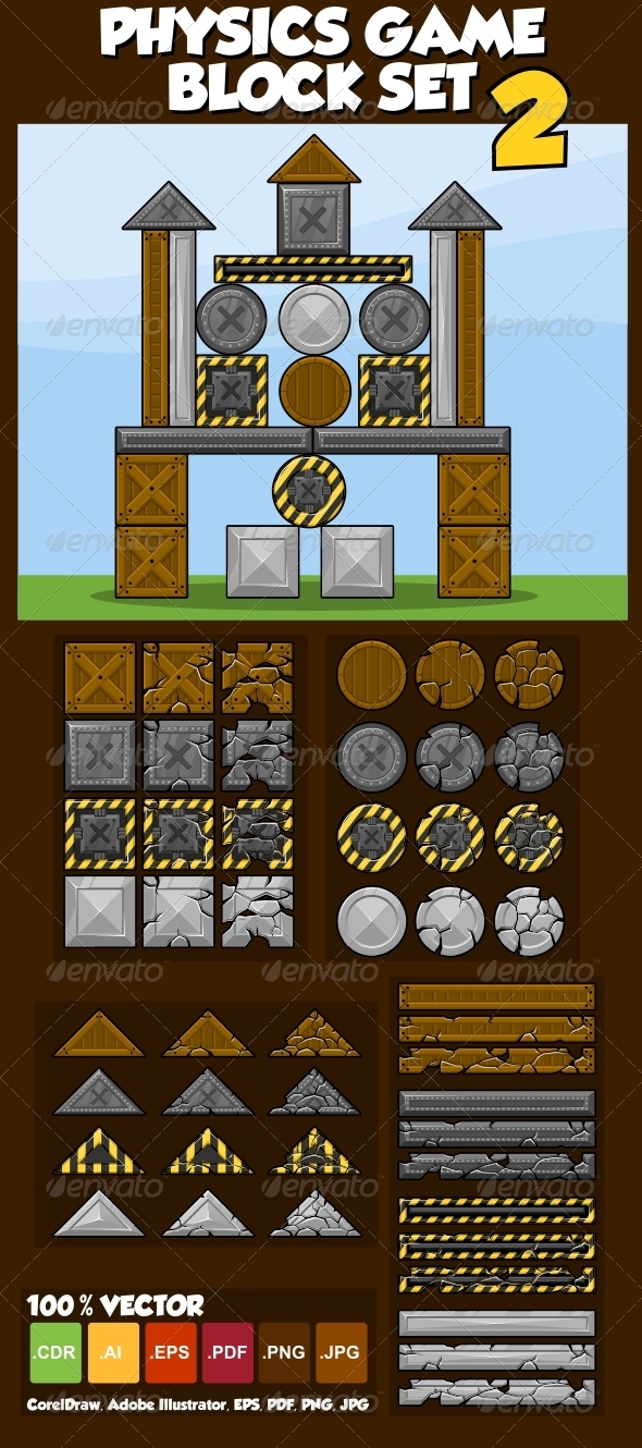Physics Game Block Set 2 by pzUH | GraphicRiver
