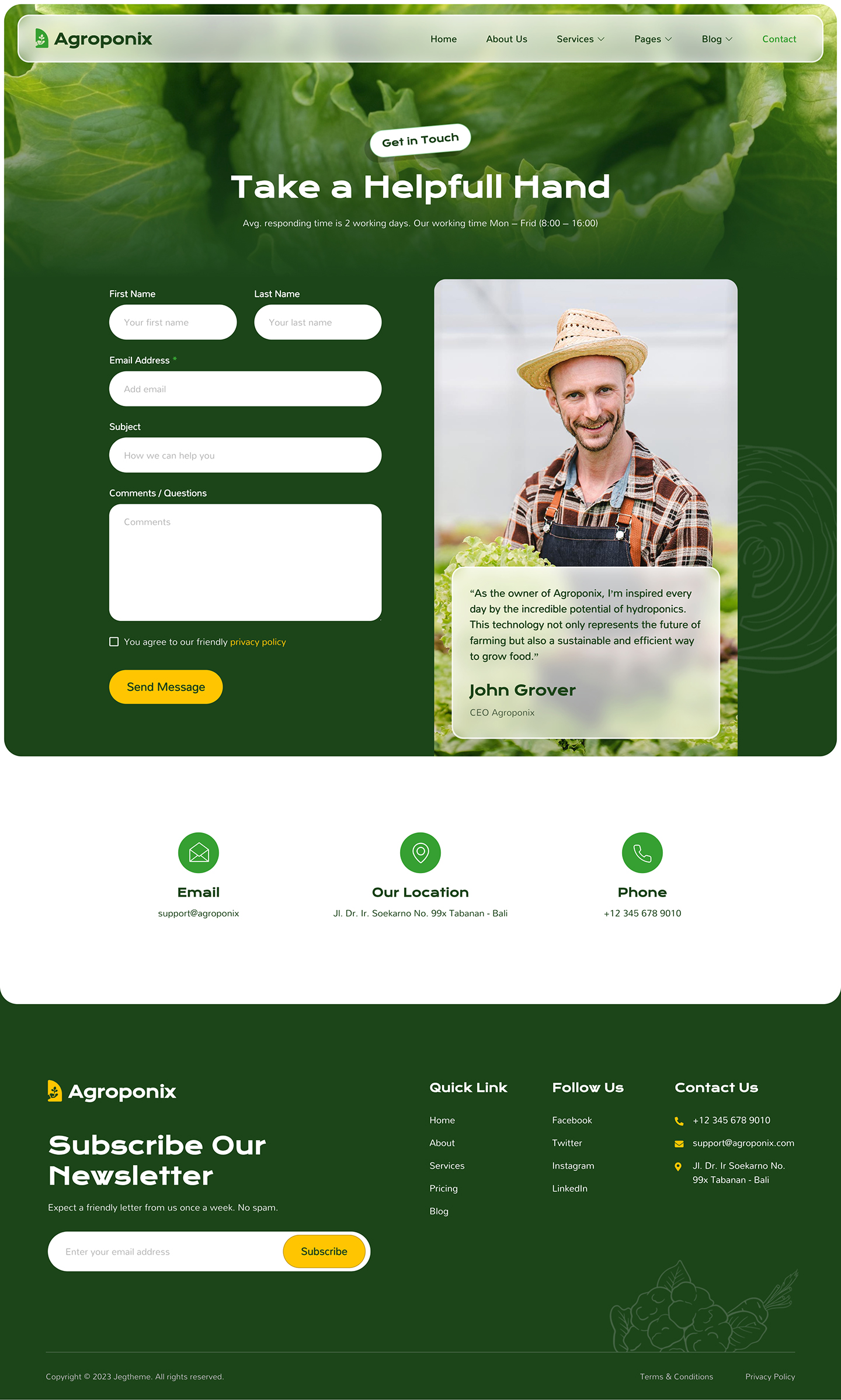 Agroponix – Hydroponic & Agriculture Elementor Template Kit by jegtheme