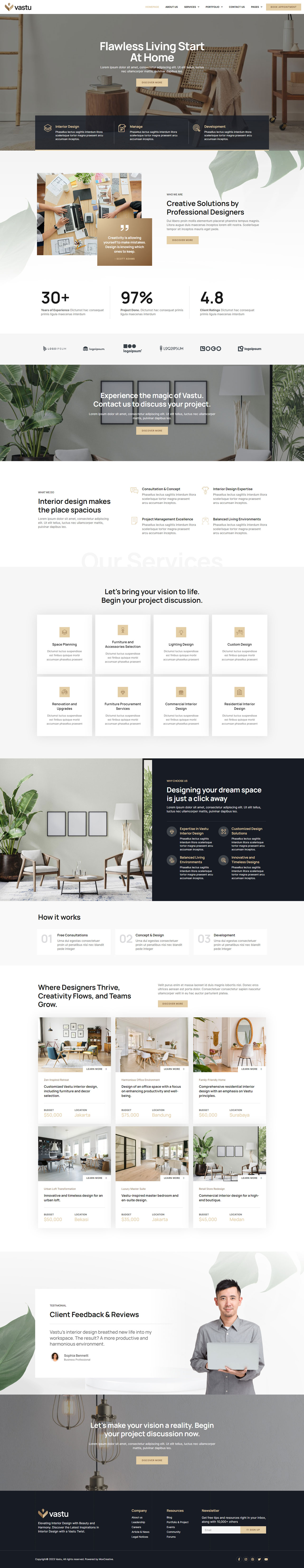 Vastu - Interior Design Service Elementor Pro Template Kit by moxcreative