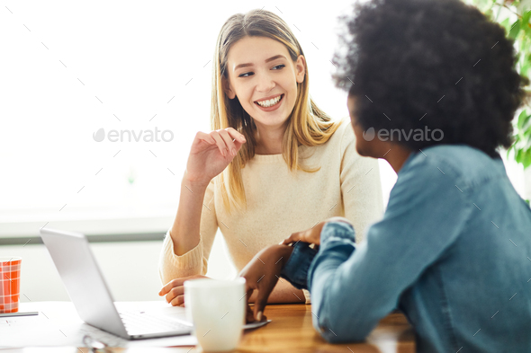 laptop woman girl computer friend happy technology young work business ...