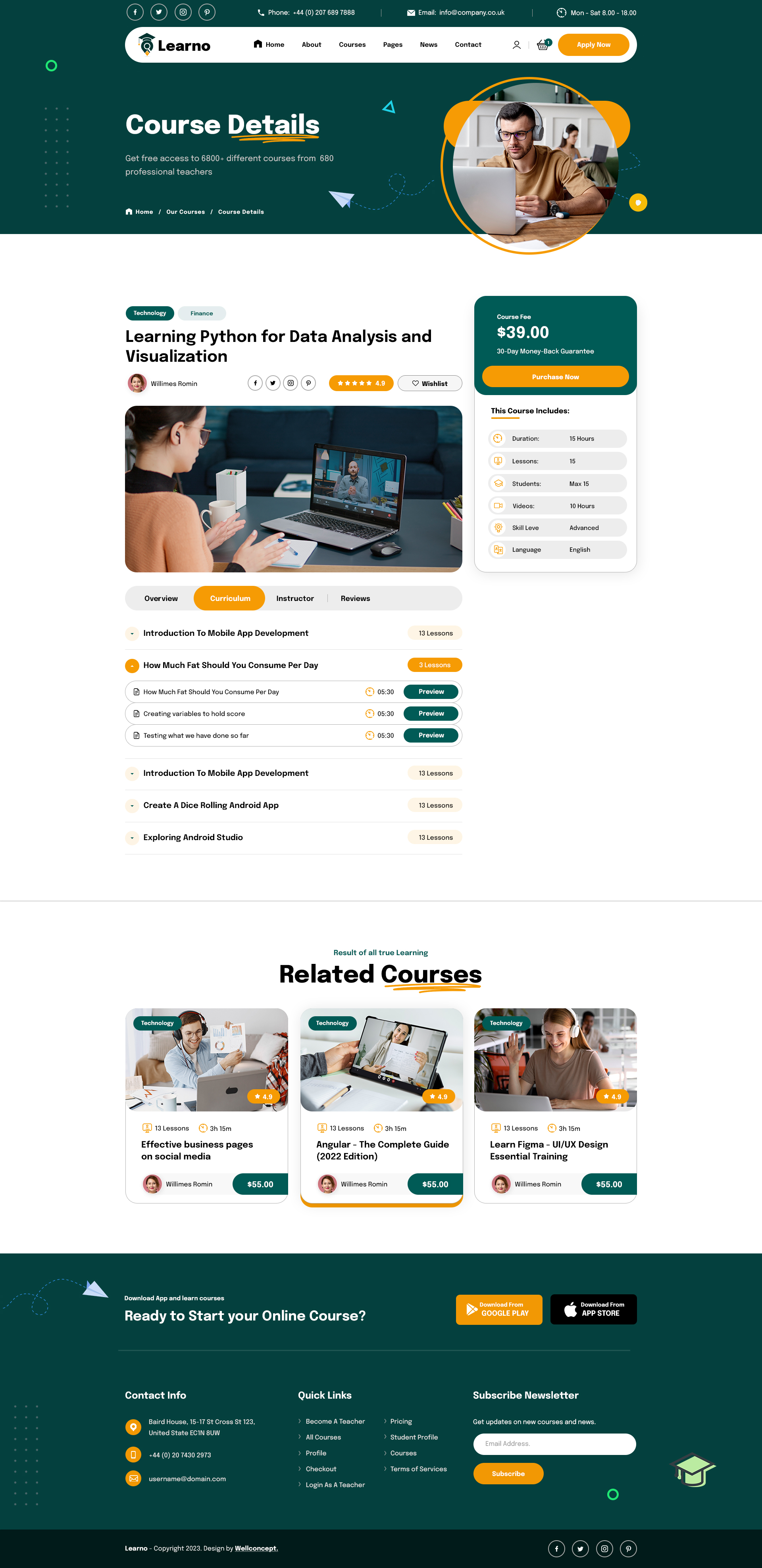 Learno - Online Education Learning PSD Template by wellconcept ...