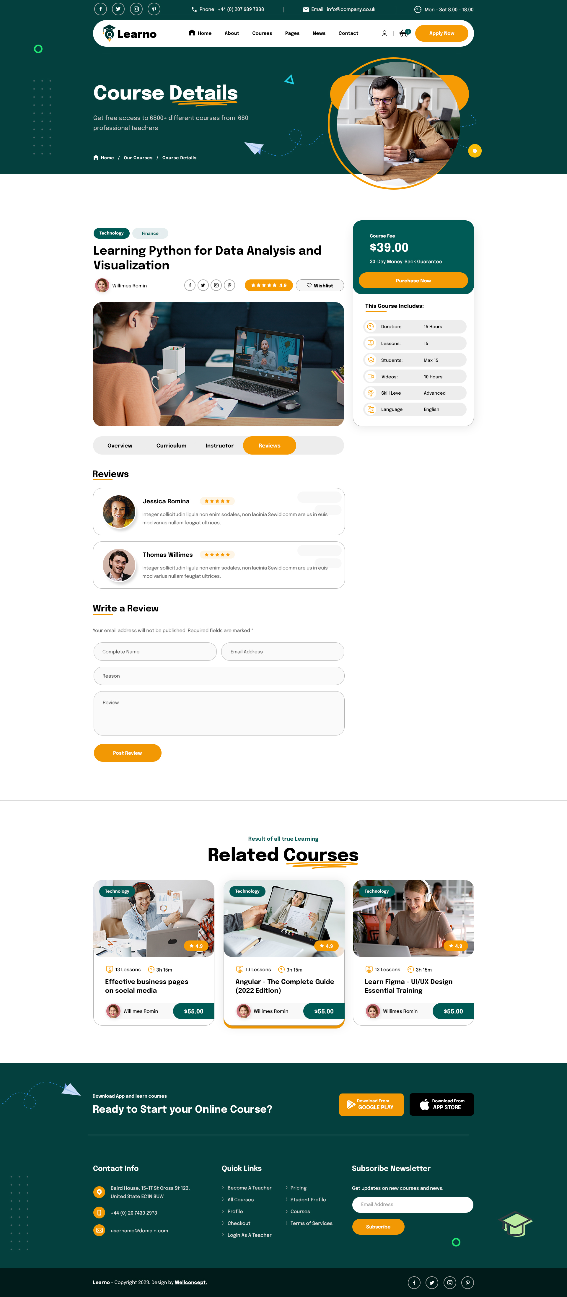 Learno - Online Education Learning PSD Template by wellconcept ...