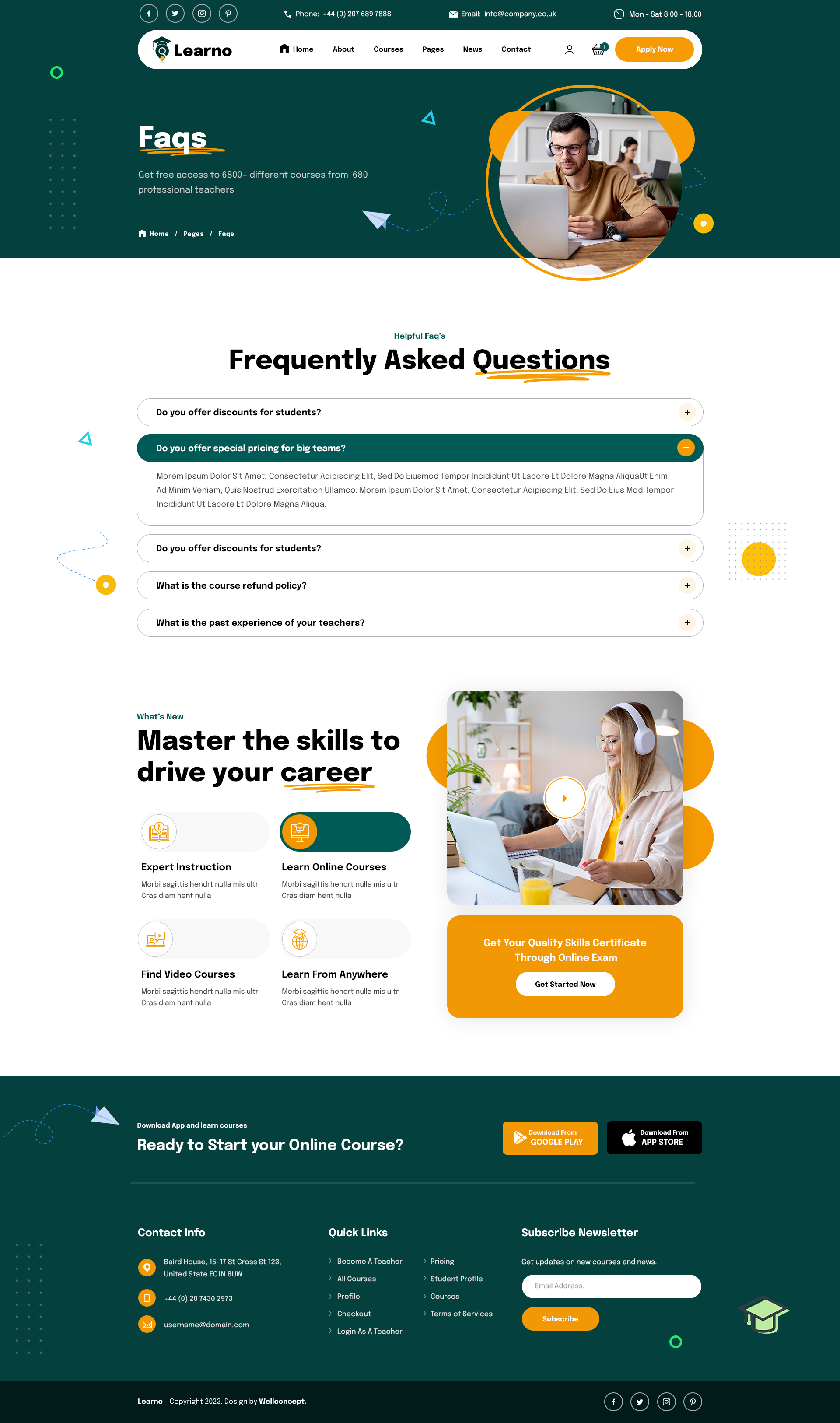 Learno - Online Education Learning PSD Template by wellconcept ...