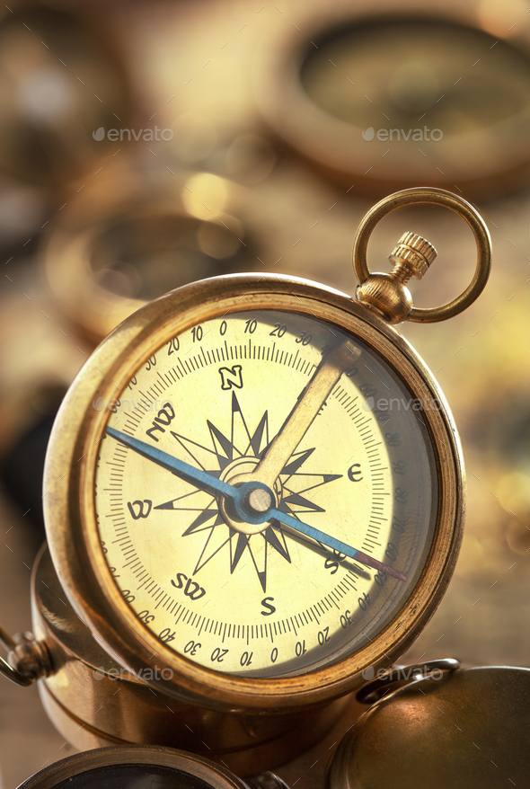 Antique brass compass Stock Photo by Alex_star | PhotoDune