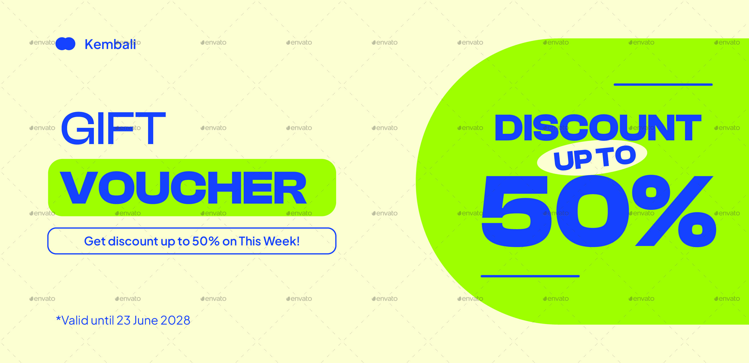 Simple Creamy Blue Voucher, Print Templates | GraphicRiver