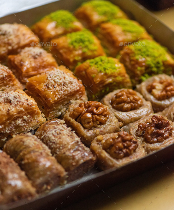 Traditional Middle Eastern sweets Stock Photo by wirestock | PhotoDune