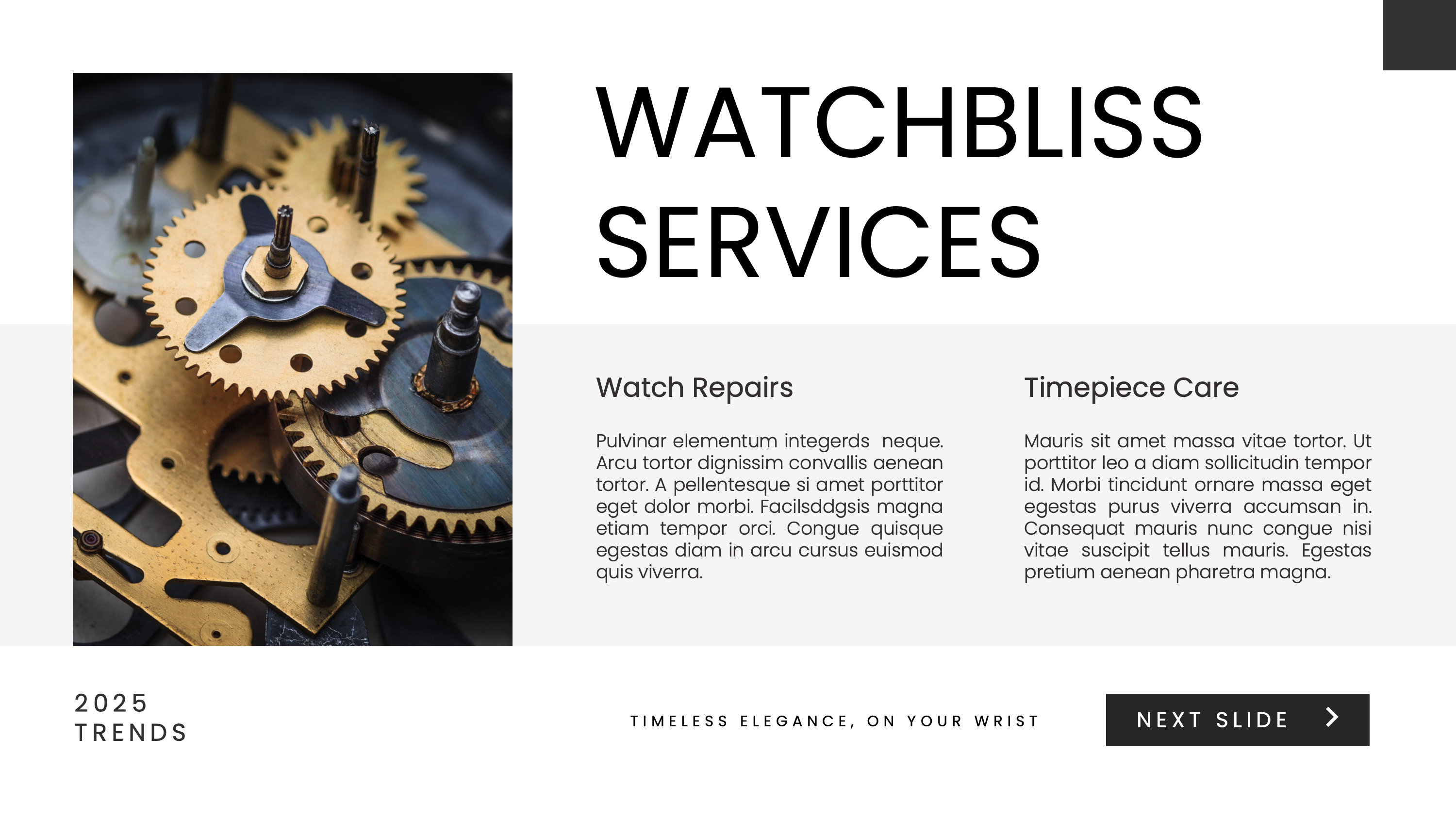 Watchbliss - Minimalis Watch Presentation PowerPoint Design Template ...