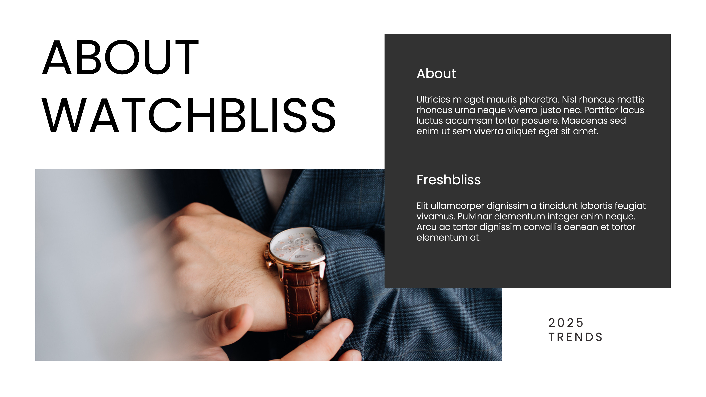 Watchbliss - Minimalis Watch Presentation PowerPoint Design Template ...