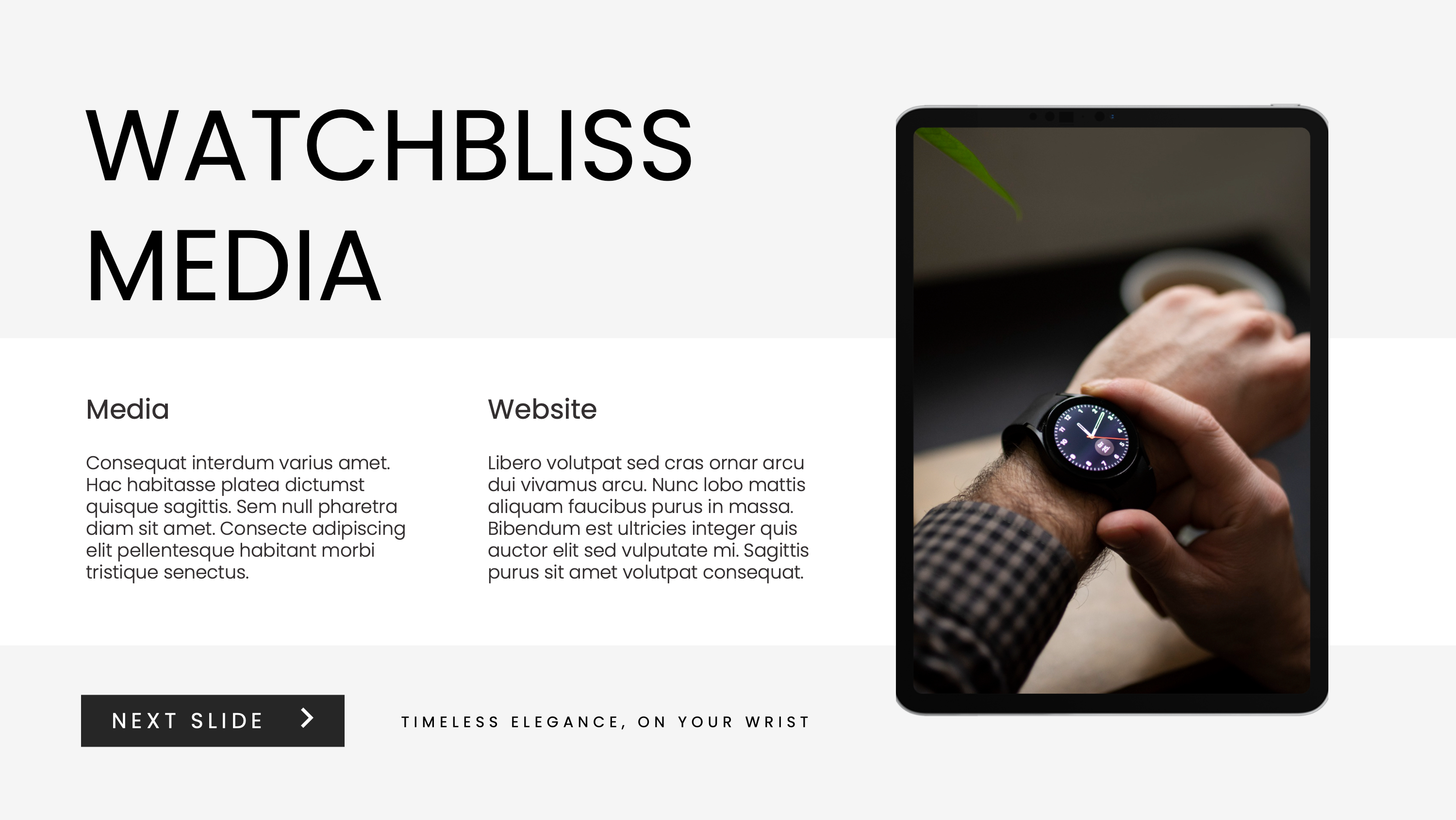 Watchbliss - Minimalis Watch Presentation PowerPoint Design Template ...