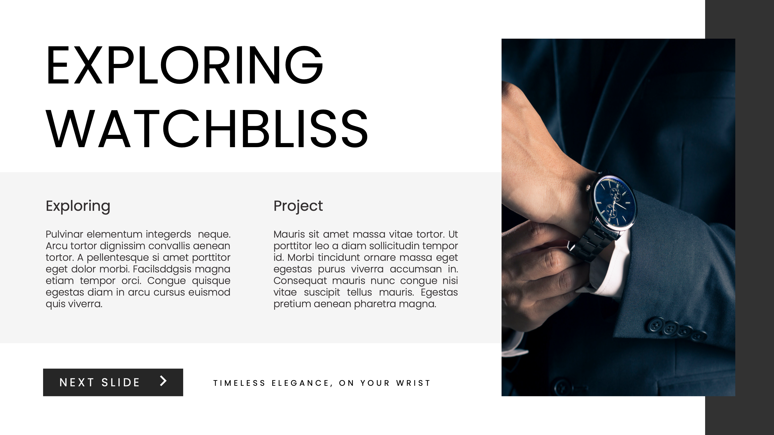 Watchbliss - Minimalis Watch Presentation PowerPoint Design Template ...