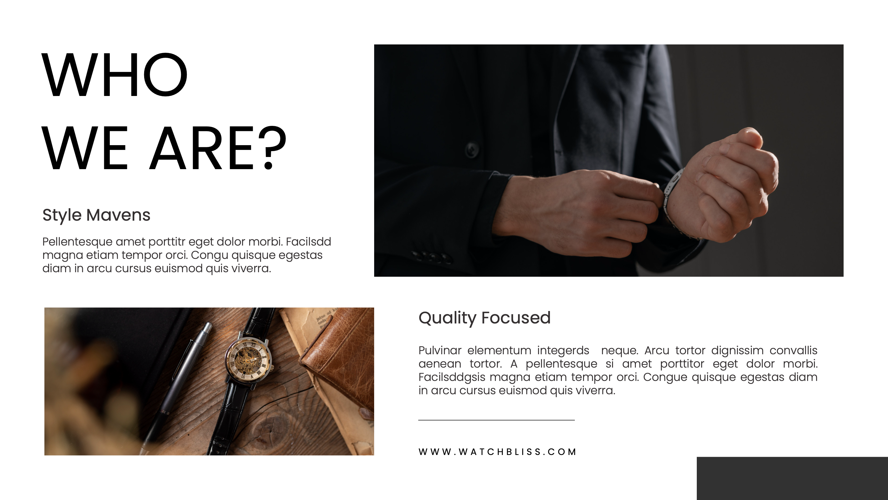 Watchbliss - Minimalis Watch Presentation PowerPoint Design Template ...