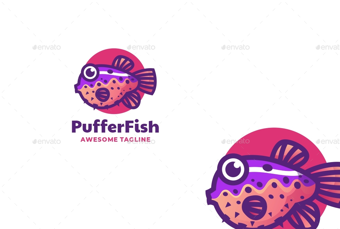 Puffer Fish Simple Mascot Logo Template, Logo Templates | GraphicRiver