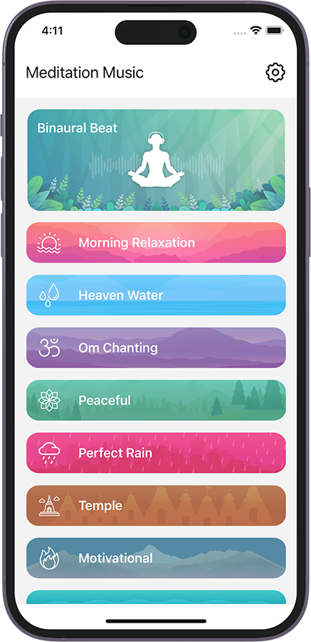 Meditatoin music React native app for Android and iOS - Relax music ...