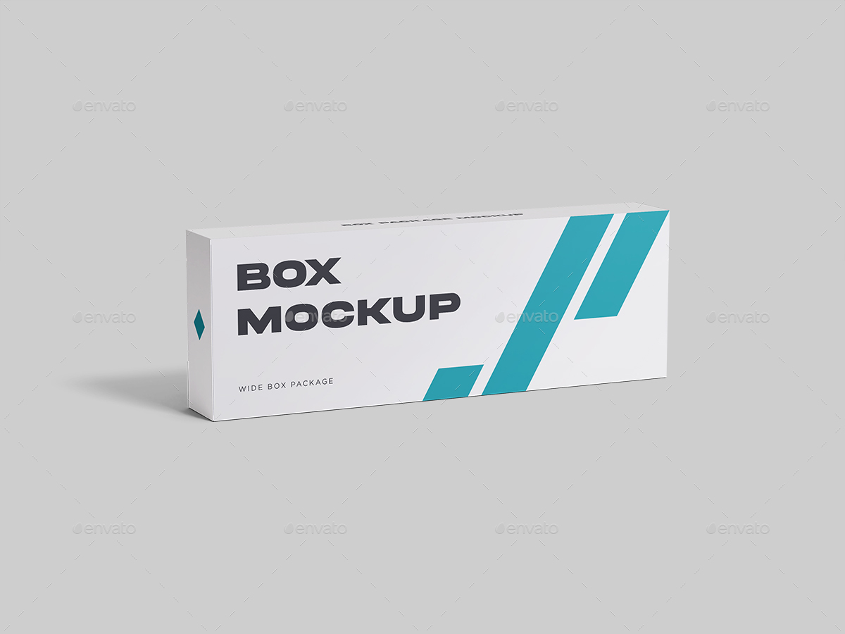WIDE / FLAT RECTANGULAR BOX PACKAGING MOCK-UP V.1, Graphics | GraphicRiver