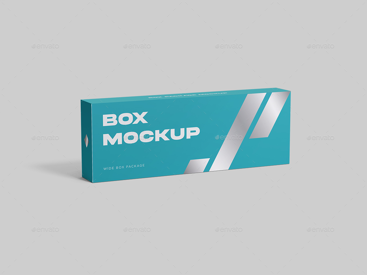 WIDE / FLAT RECTANGULAR BOX PACKAGING MOCK-UP V.1, Graphics | GraphicRiver