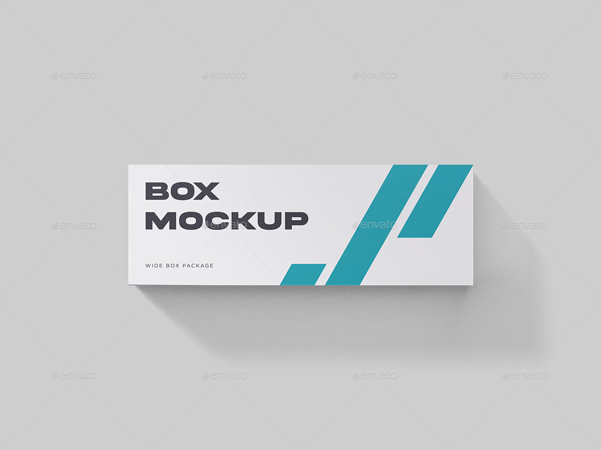 WIDE / FLAT RECTANGULAR BOX PACKAGING MOCK-UP V.1, Graphics | GraphicRiver