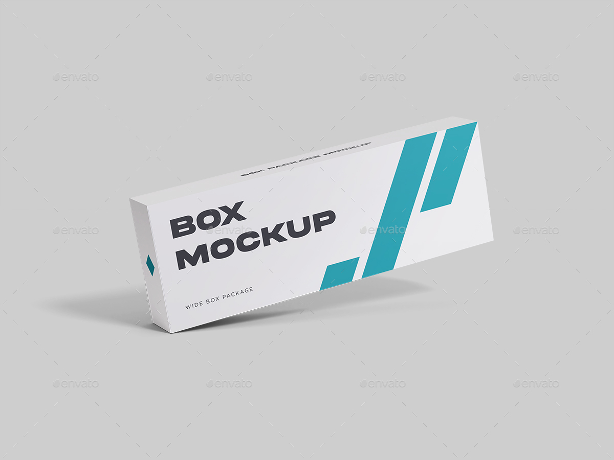 WIDE / FLAT RECTANGULAR BOX PACKAGING MOCK-UP V.1, Graphics | GraphicRiver