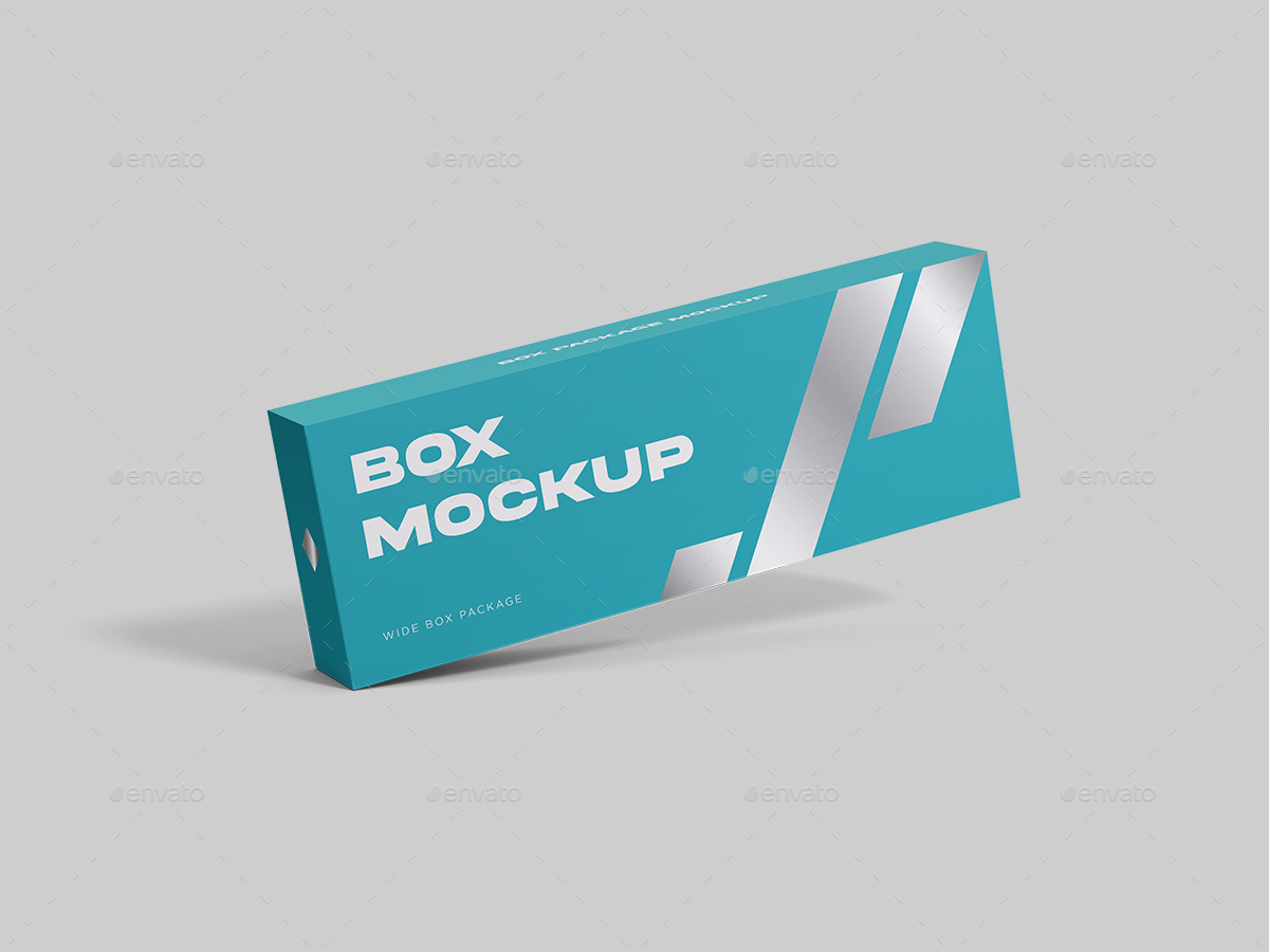 WIDE / FLAT RECTANGULAR BOX PACKAGING MOCK-UP V.1, Graphics | GraphicRiver
