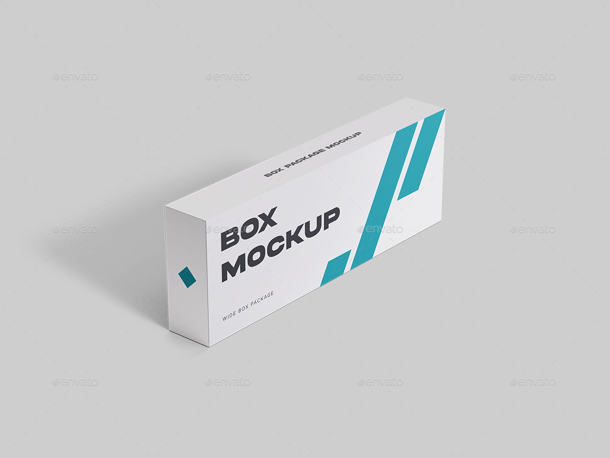 WIDE / FLAT RECTANGULAR BOX PACKAGING MOCK-UP V.1, Graphics | GraphicRiver