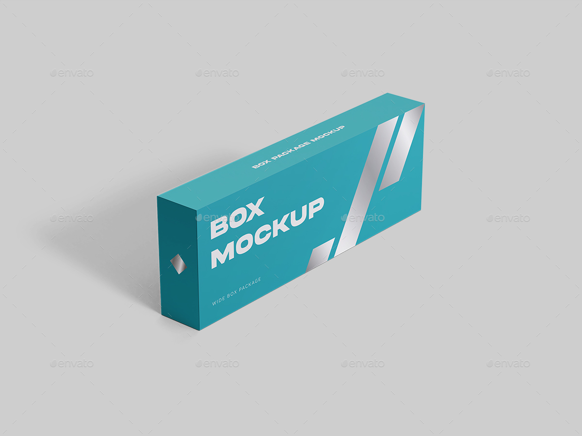 WIDE / FLAT RECTANGULAR BOX PACKAGING MOCK-UP V.1, Graphics | GraphicRiver