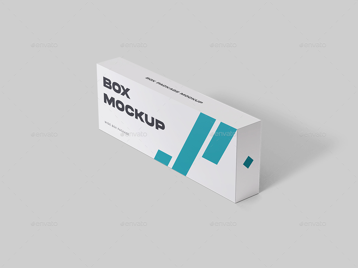 WIDE / FLAT RECTANGULAR BOX PACKAGING MOCK-UP V.1, Graphics | GraphicRiver