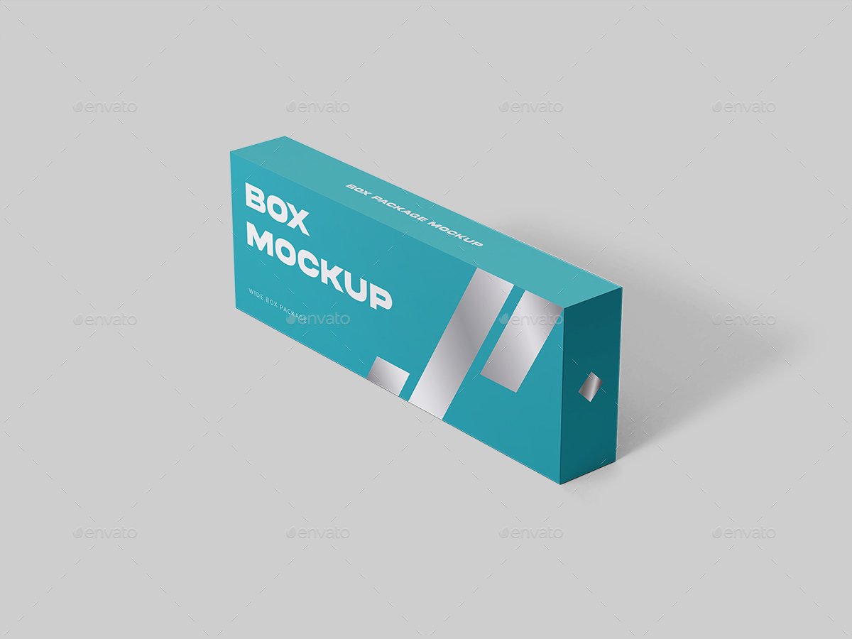 WIDE / FLAT RECTANGULAR BOX PACKAGING MOCK-UP V.1, Graphics | GraphicRiver