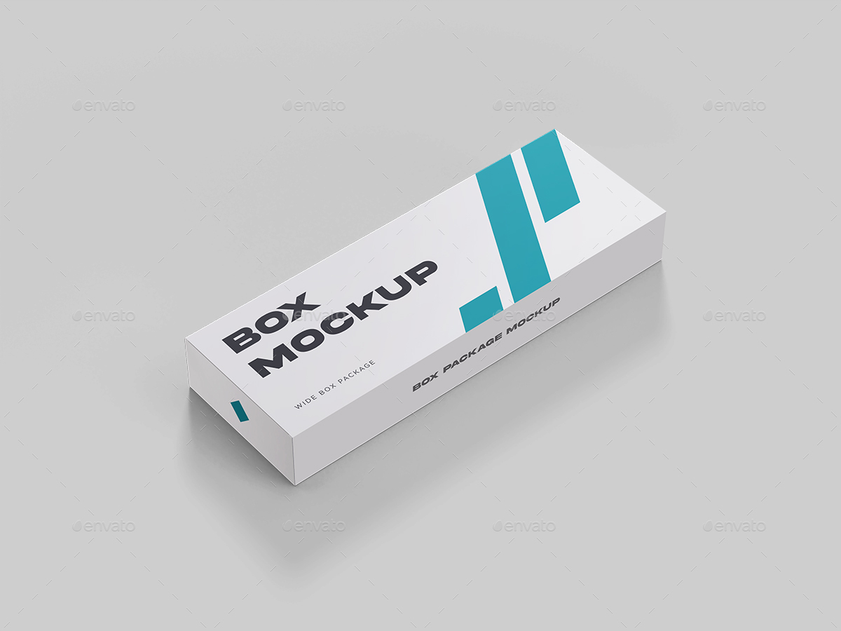 WIDE / FLAT RECTANGULAR BOX PACKAGING MOCK-UP V.1, Graphics | GraphicRiver