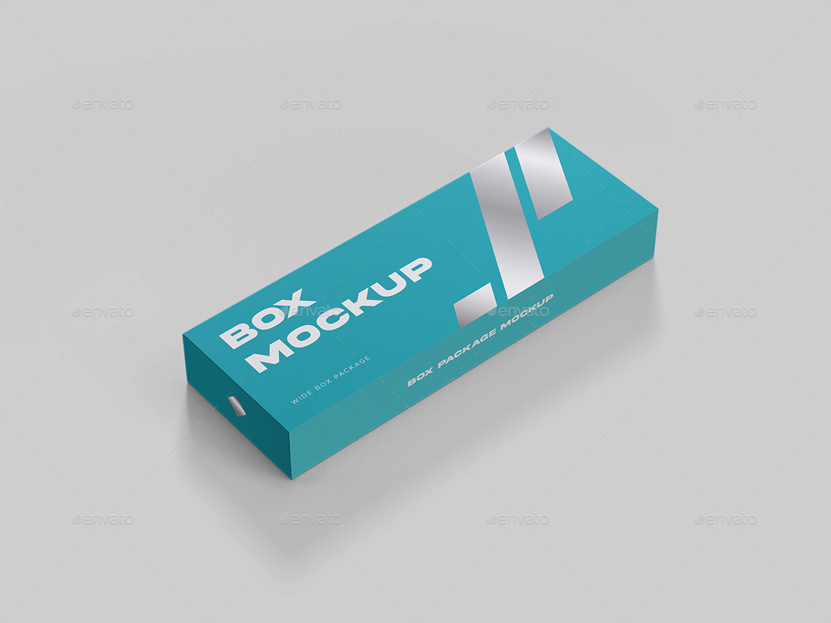 WIDE / FLAT RECTANGULAR BOX PACKAGING MOCK-UP V.1, Graphics | GraphicRiver