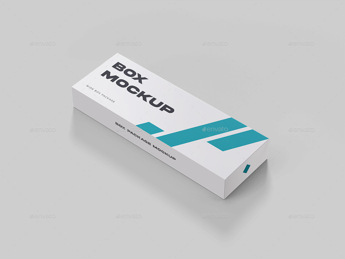 WIDE / FLAT RECTANGULAR BOX PACKAGING MOCK-UP V.1, Graphics | GraphicRiver