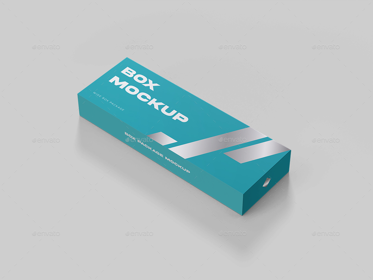 WIDE / FLAT RECTANGULAR BOX PACKAGING MOCK-UP V.1, Graphics | GraphicRiver