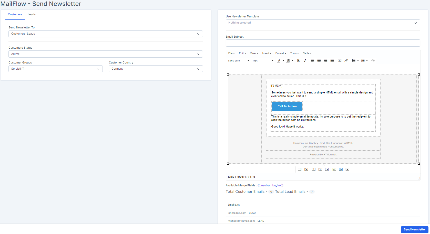 MailFlow - Customers & Leads Newsletter For Perfex CRM by lenzcreativee