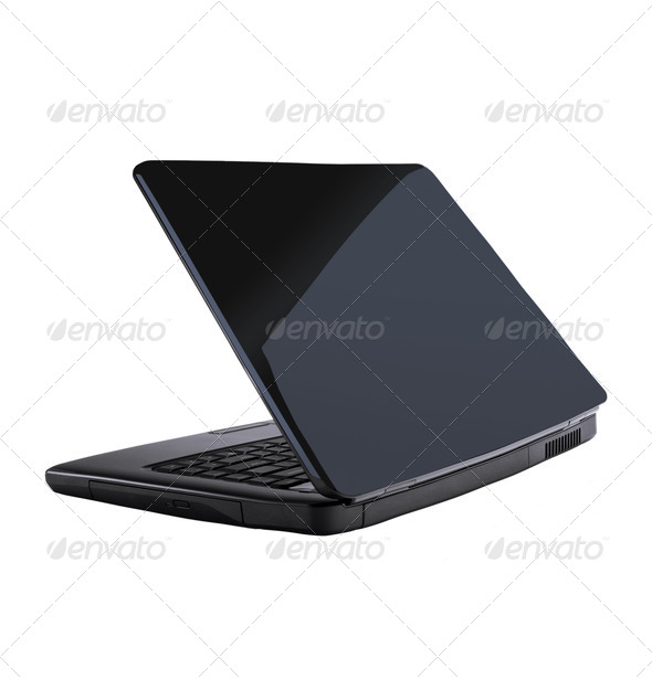 Black netbook isolated on white Stock Photo by ozaiachin | PhotoDune