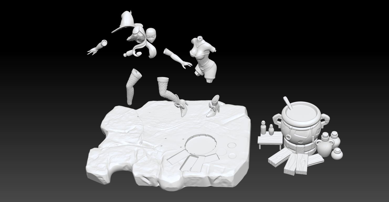 Witch 3D Printable STL 3D print model by playdesign | 3DOcean