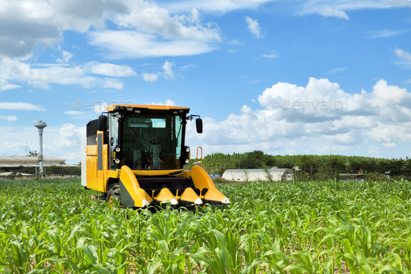 corn combine harvester tractor with robot automatic control grow and ...