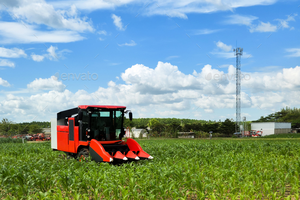 corn combine harvester tractor with robot automatic control grow and ...