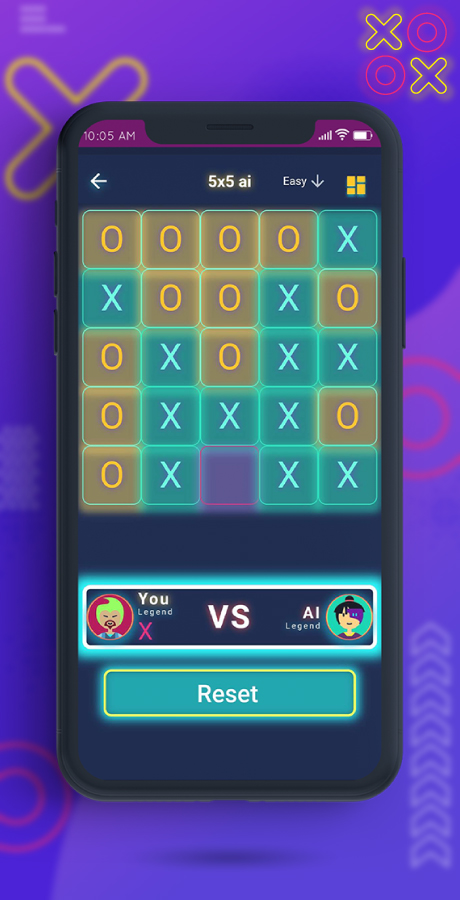 TicTac Toe - NEON AI and Multiplayer Andorid and iOS in Flutter 3.x by Arrtify