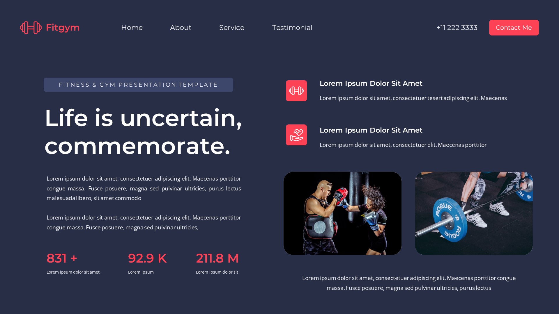 Fitgym - Fitness & Gym Google Slides Template, Presentation Templates