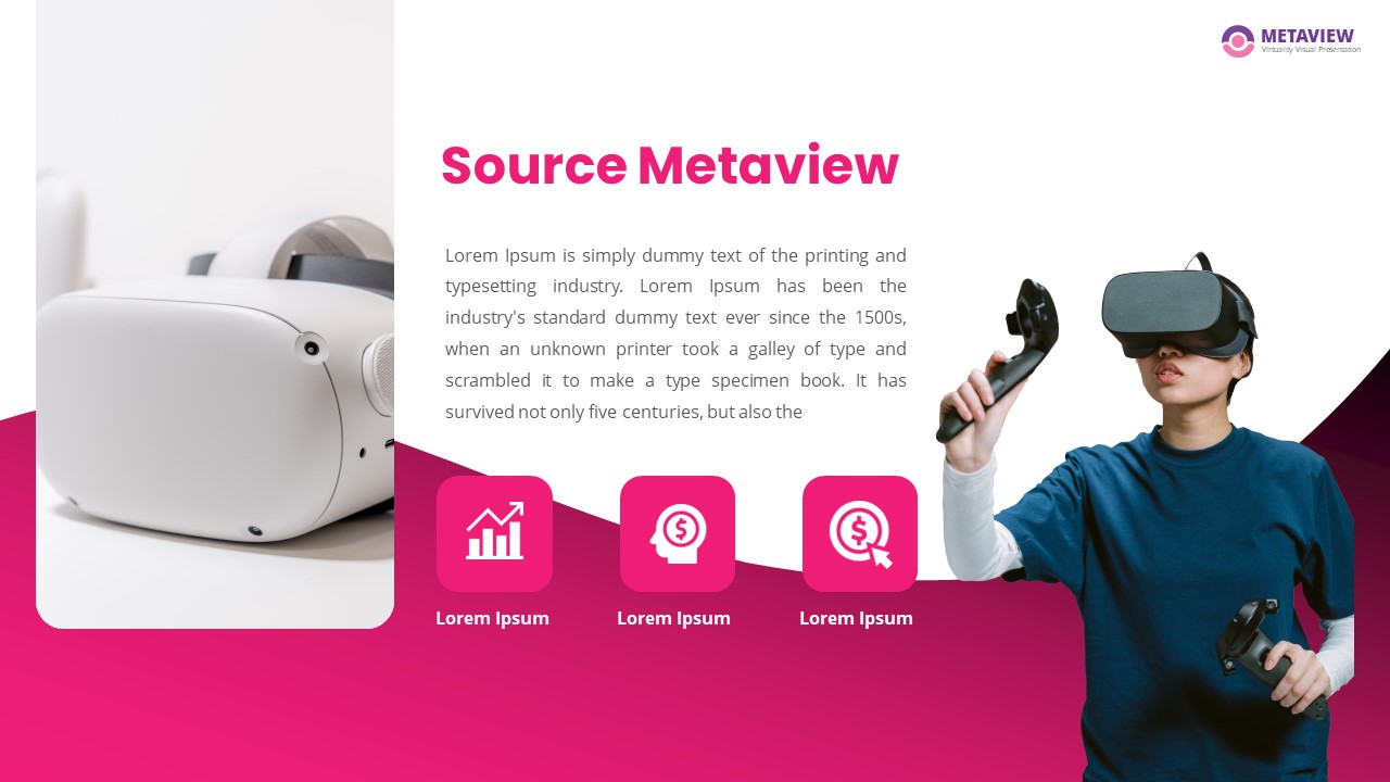 Metaview – VR Tech Keynote Presentation Template, Presentation Templates